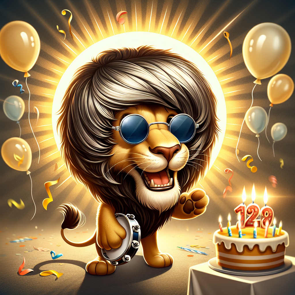 2) Birthday AI Generated Card - Leo Zodiac Sign, Liam Gallagher, and Justin Bieber Hair (460fa)