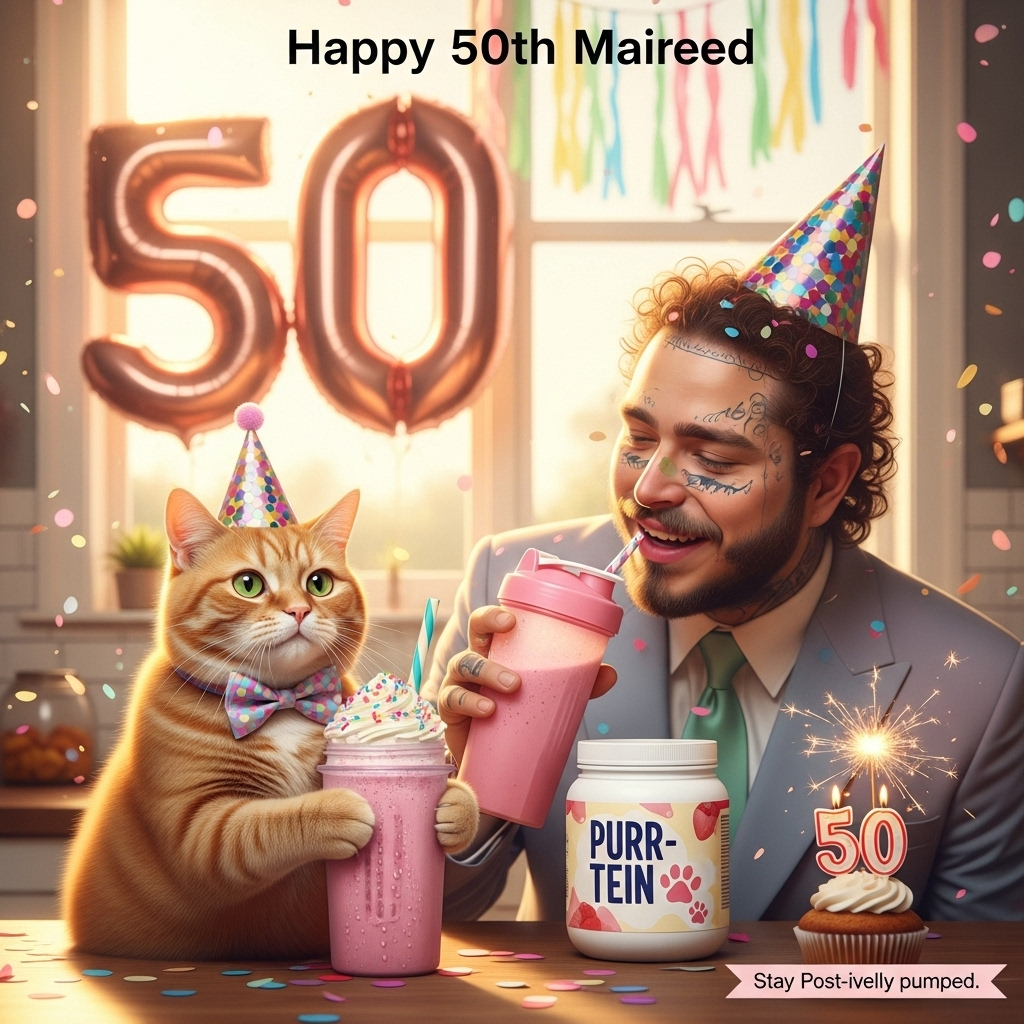 Protein Drinks Birthday Cards - Silly Robot Cards