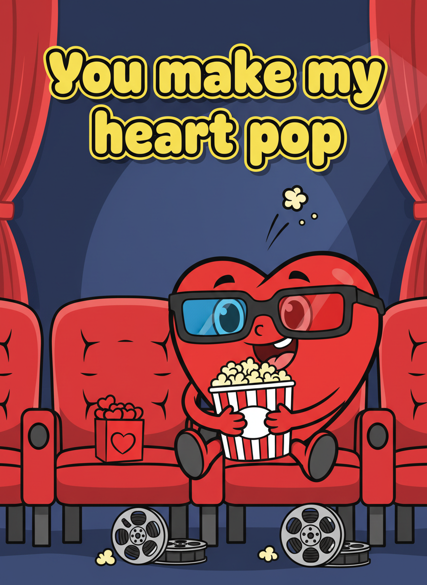 Cinema Valentines Cards - Silly Robot Cards