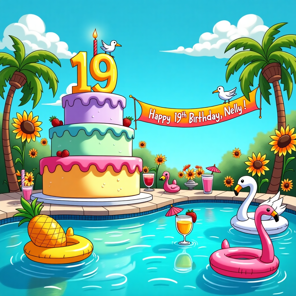 Inflatable Floats Birthday Cards - Silly Robot Cards