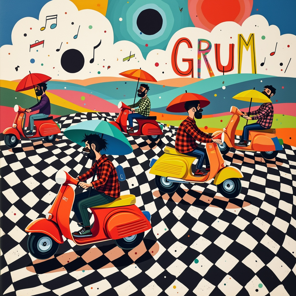 2) Birthday AI Generated Card - Lambretta, Ska, Skinhead, and Vespa (235e1)