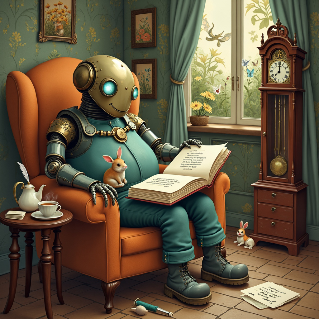 Illustrated Literature Sympathy Cards Ideas - Silly Robot Cards