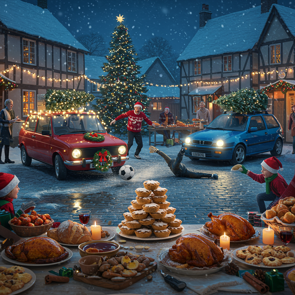 Village Feast Christmas Cards - Silly Robot Cards