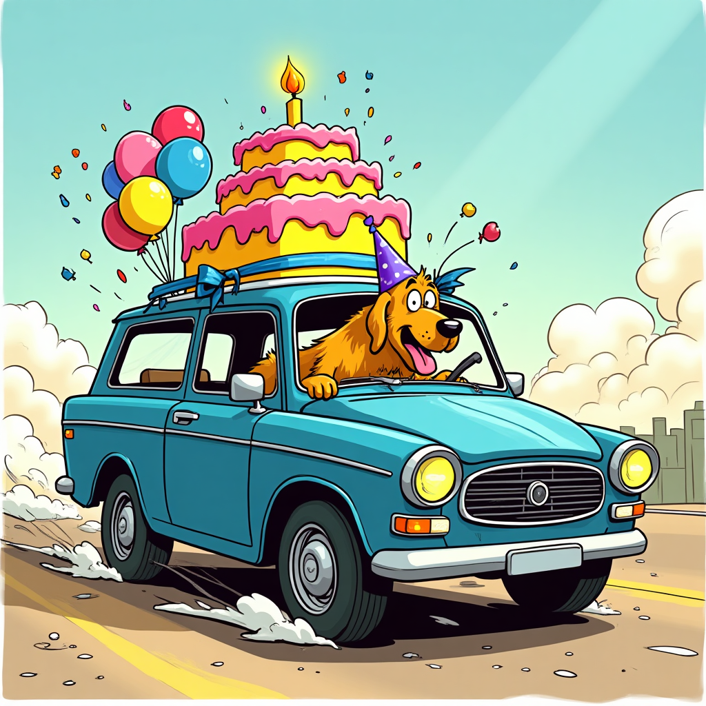 Volvo Birthday Cards - Silly Robot Cards