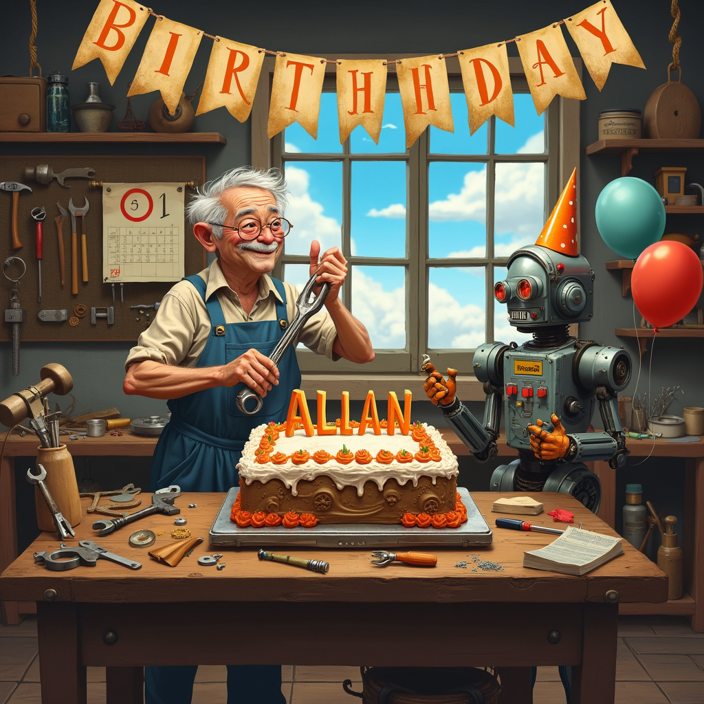 Tool Birthday Cards - Silly Robot Cards