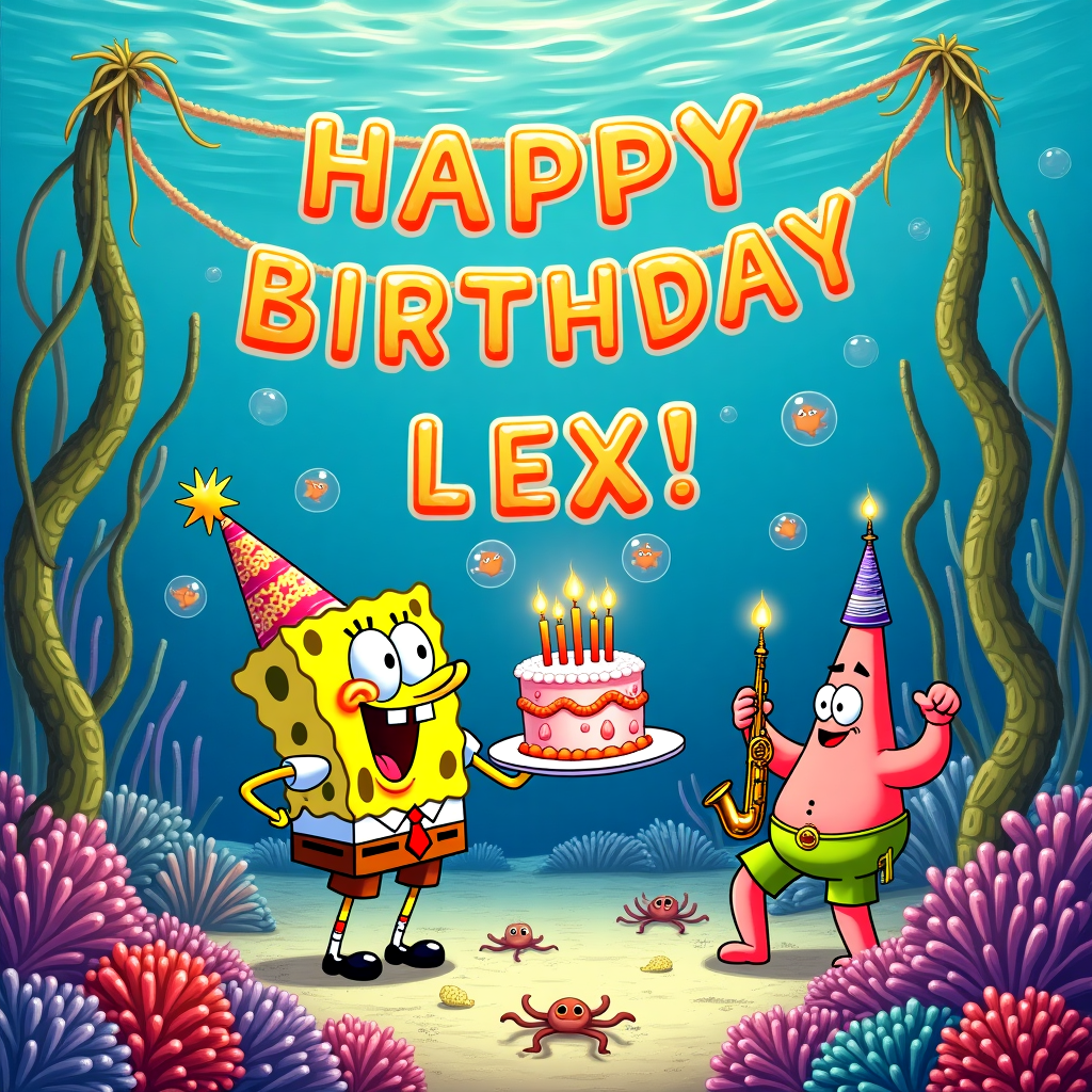 2) Birthday AI Generated Card - SpongeBob (b41e0)