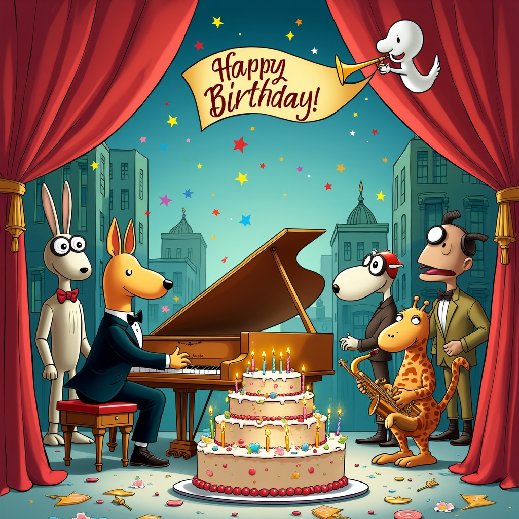 Confetti Birthday Cards - Silly Robot Cards