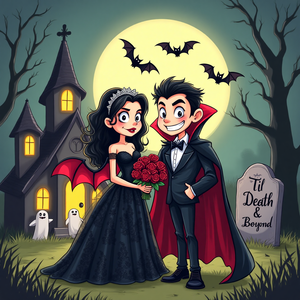 Vampires Wedding Cards - Silly Robot Cards