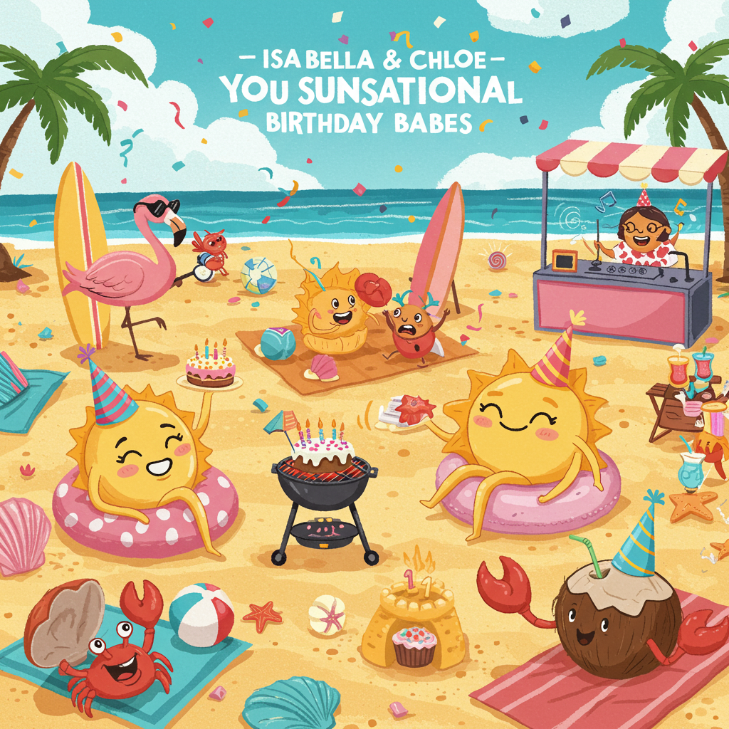 1) Birthday AI Generated Card - Come have some fun in the sun (a55e6)