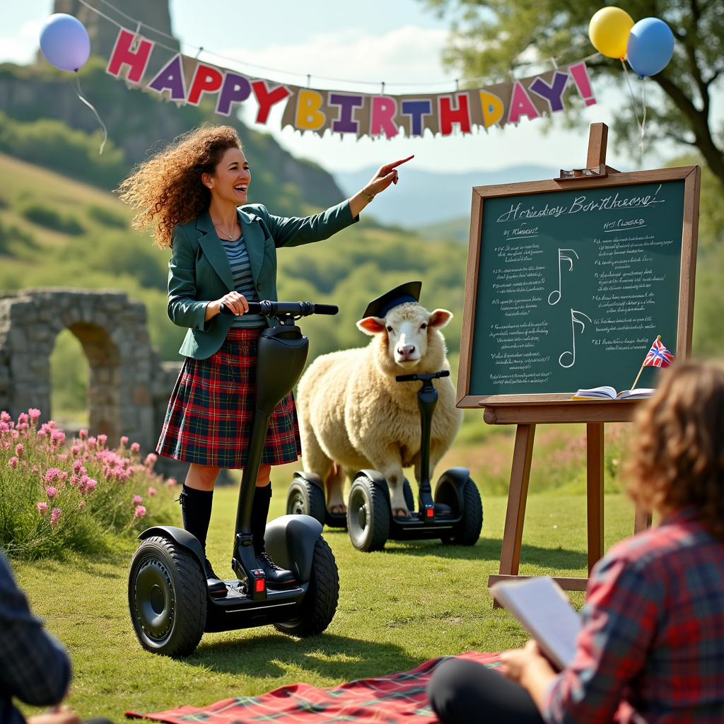 2) Birthday AI Generated Card - Runrig, Teaching, and Segway (13821)