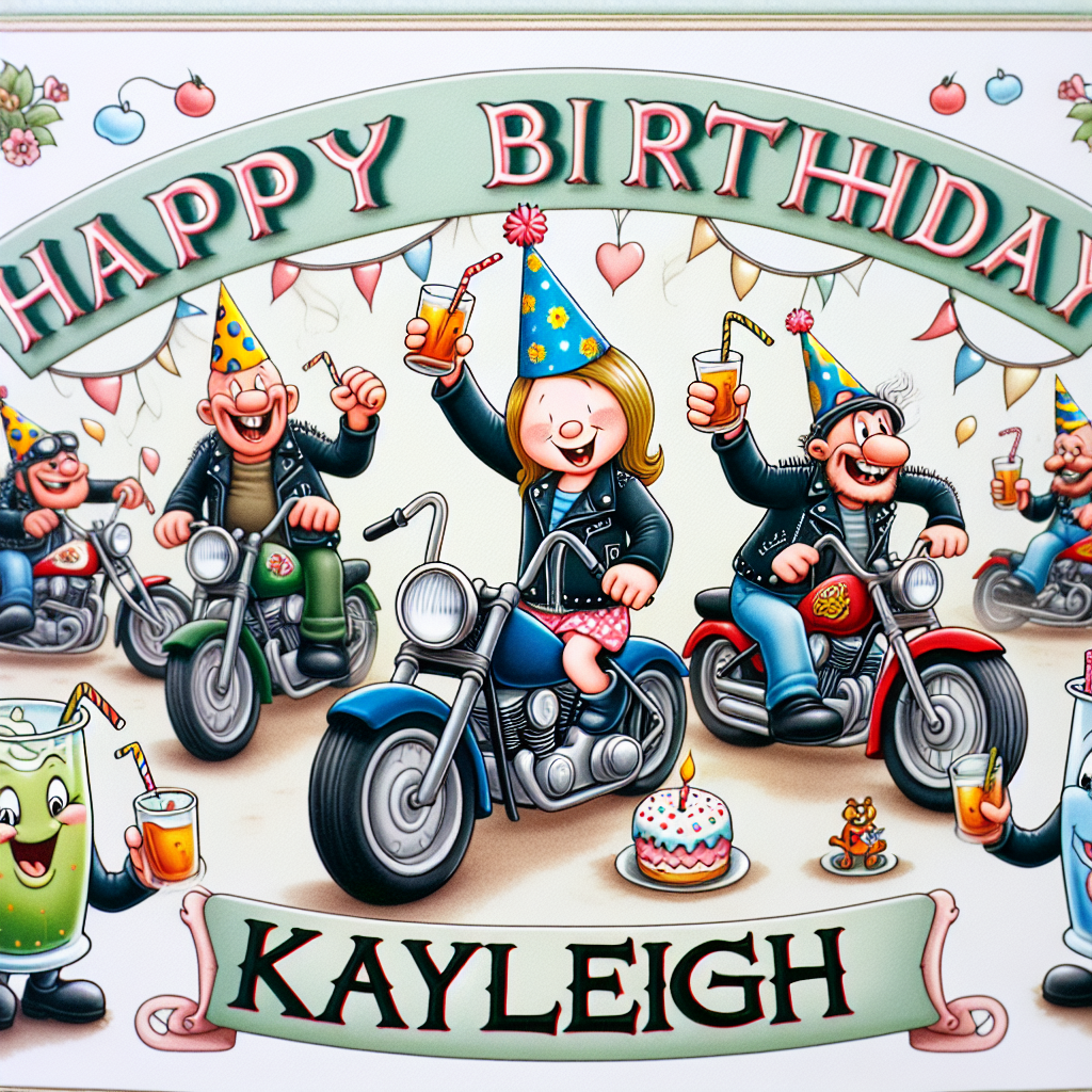 1) Birthday AI Generated Card - Hells angels , Motor bikes , Kayleigh ...