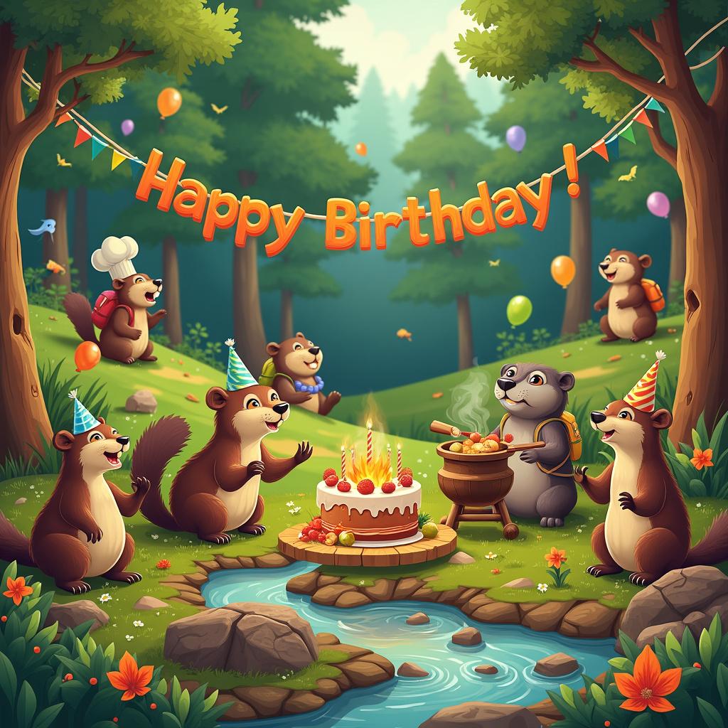 Tapir Birthday Cards - Silly Robot Cards