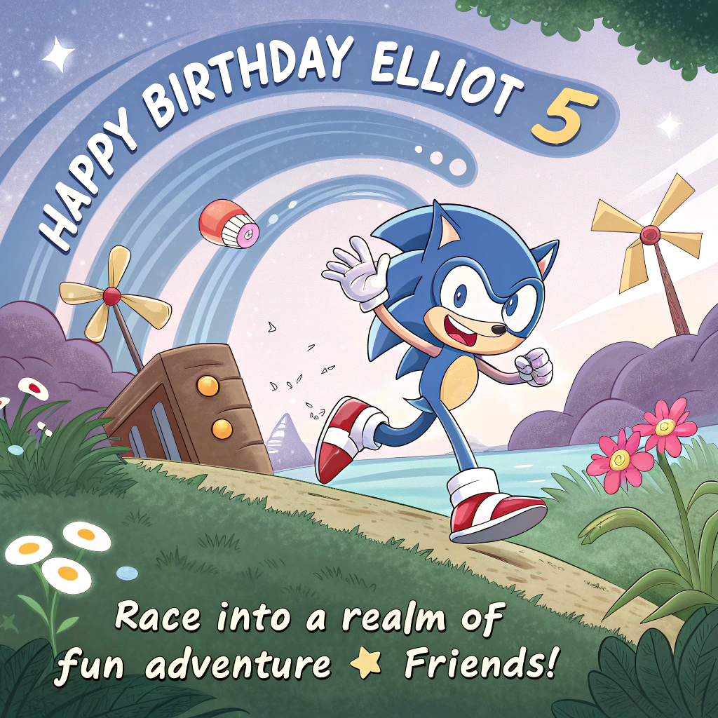 Sonic Birthday Cards - Silly Robot Cards