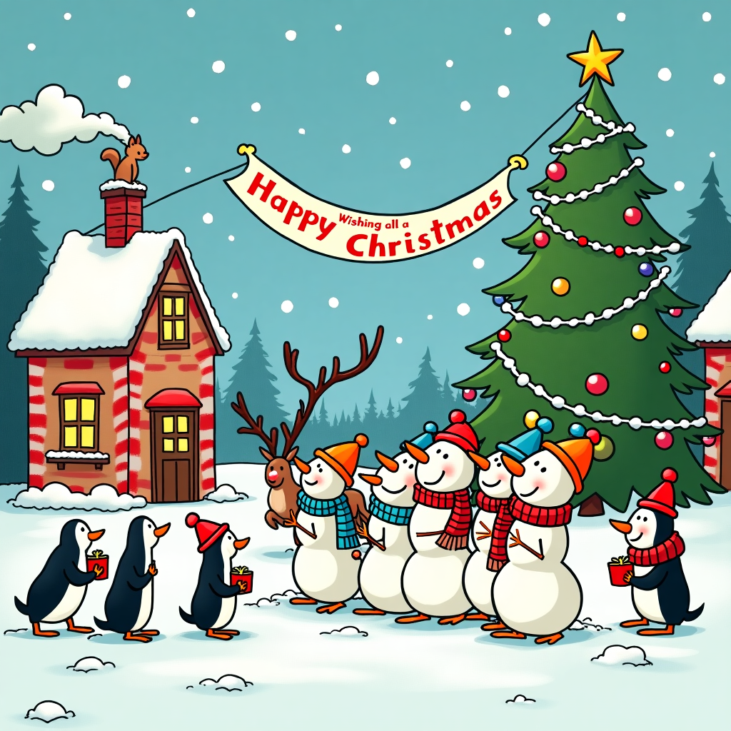 Character-driven Narrative Christmas Cards - Silly Robot Cards