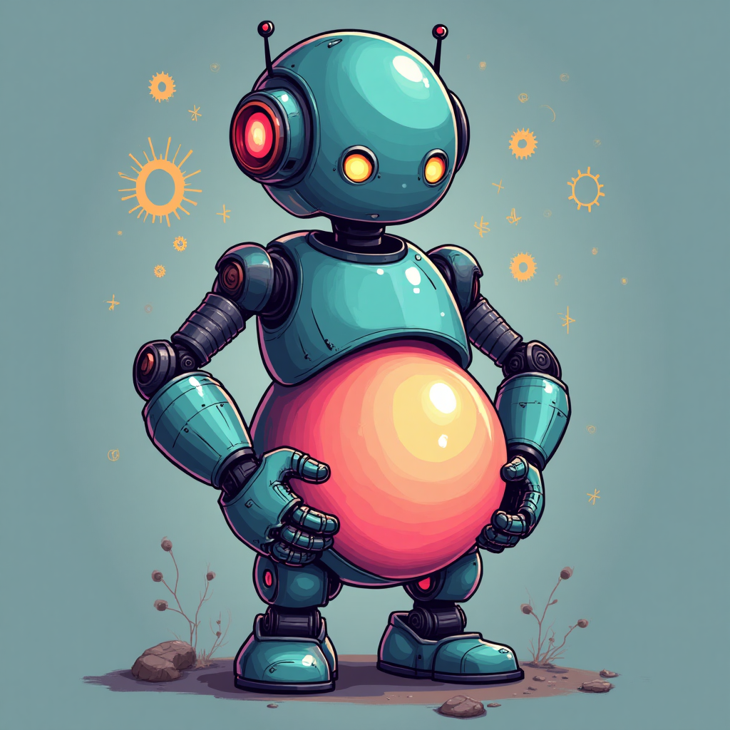 Robot Theme New Baby Cards - Silly Robot Cards