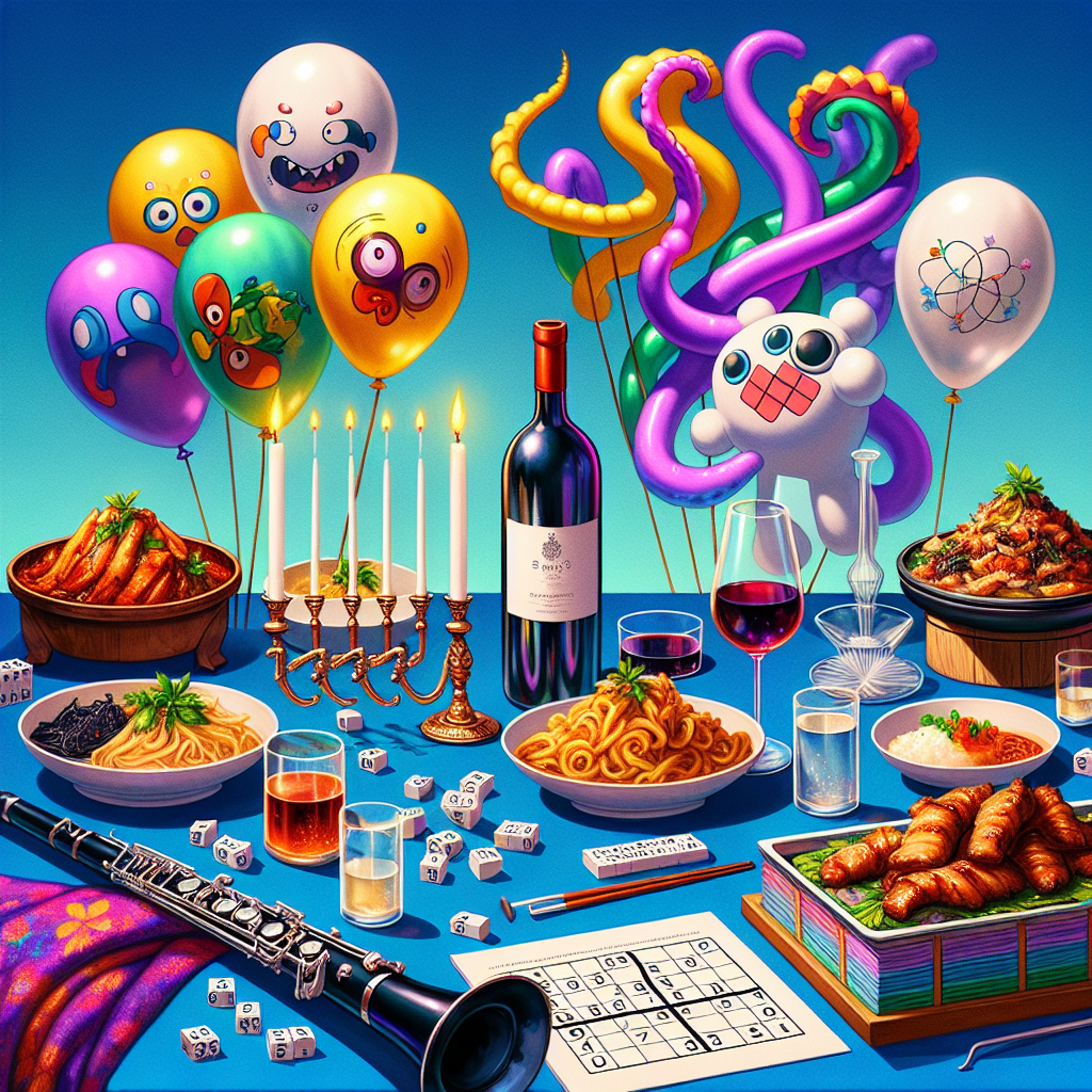2) Birthday AI Generated Card - Themes: Korean food, Red wine, Sudoku ...