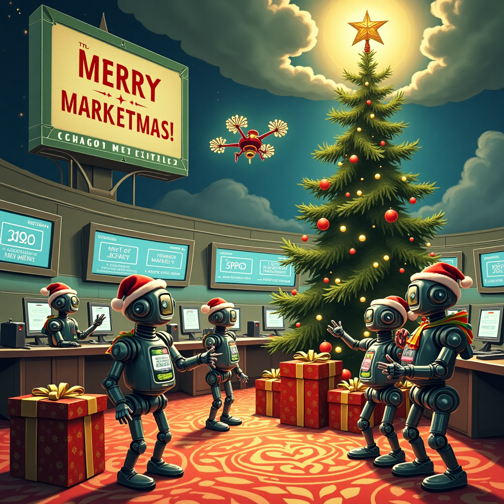 Technology Christmas Cards - Silly Robot Cards