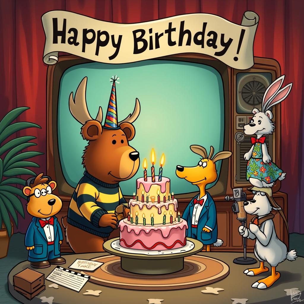 Moose Birthday Cards - Silly Robot Cards