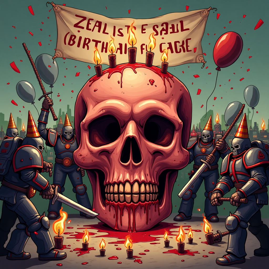 Blood & Gore Birthday Cards - Silly Robot Cards