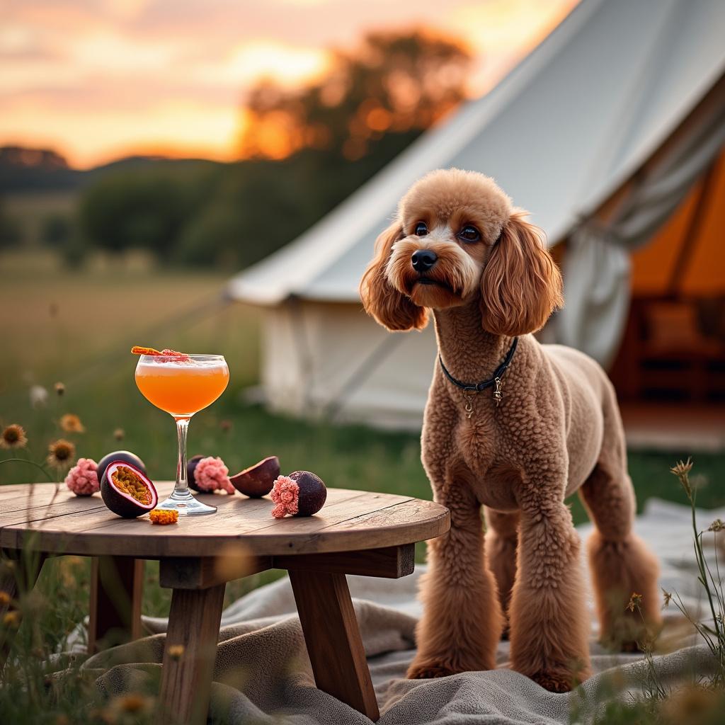 2) Birthday AI Generated Card - Passion fruit martini, Beige poodle ...