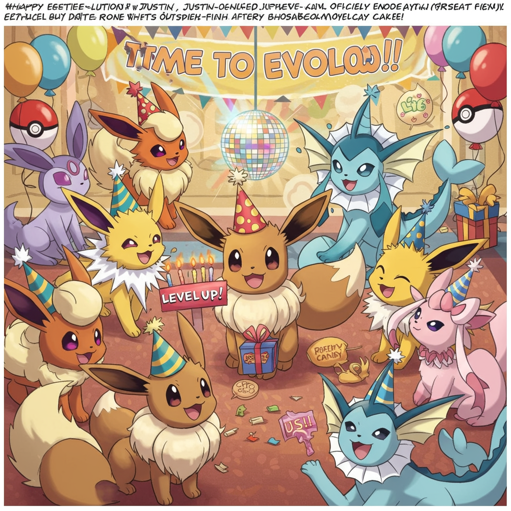 Eevee Birthday Cards - Silly Robot Cards