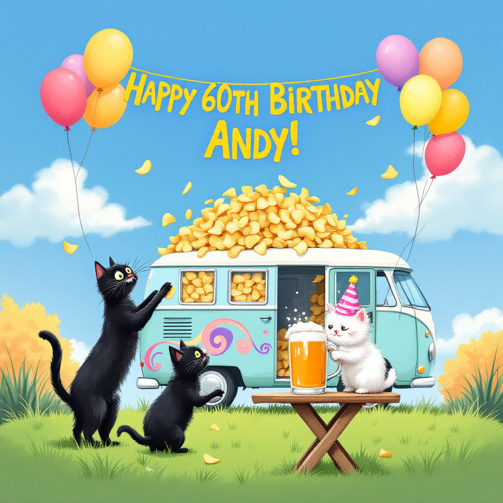 Food (Potato Chips) Birthday Cards - Silly Robot Cards