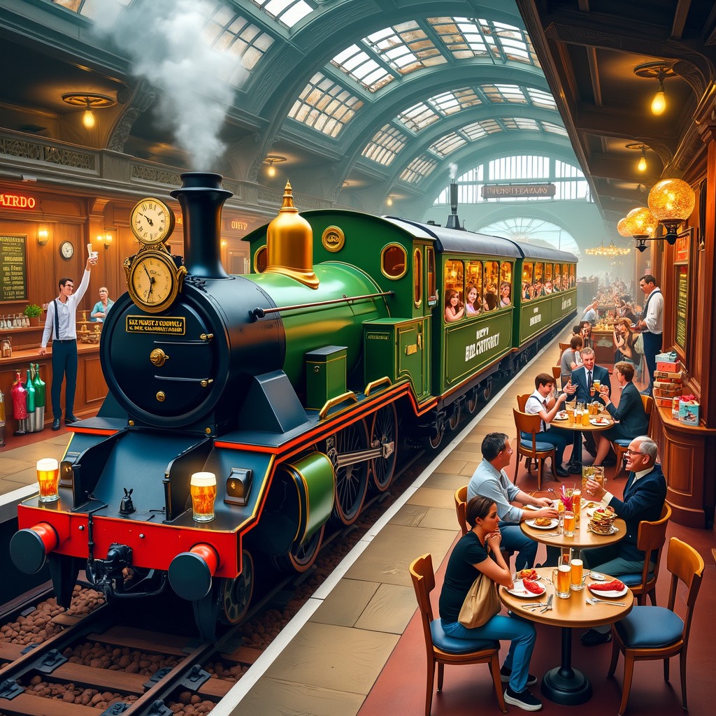 1) Birthday AI Generated Card - Trains, and Wetherspoons (e9df5)