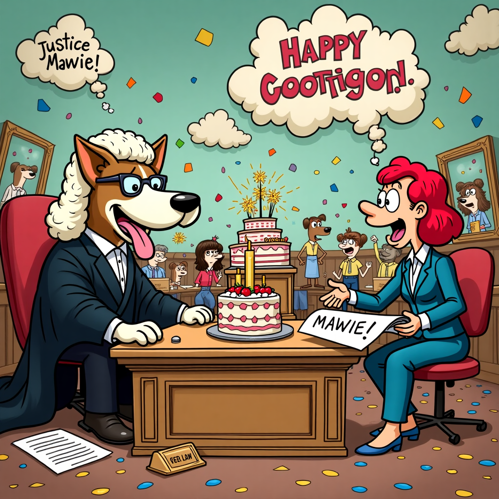 Female Judge Birthday Cards - Silly Robot Cards