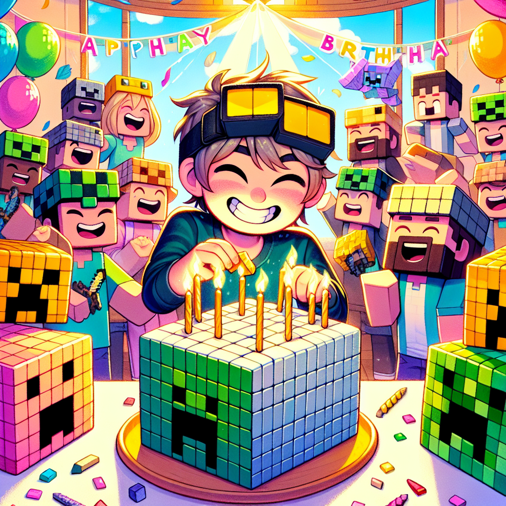 1) Birthday AI Generated Card - Speed cubing, and Minecraft (25f62)