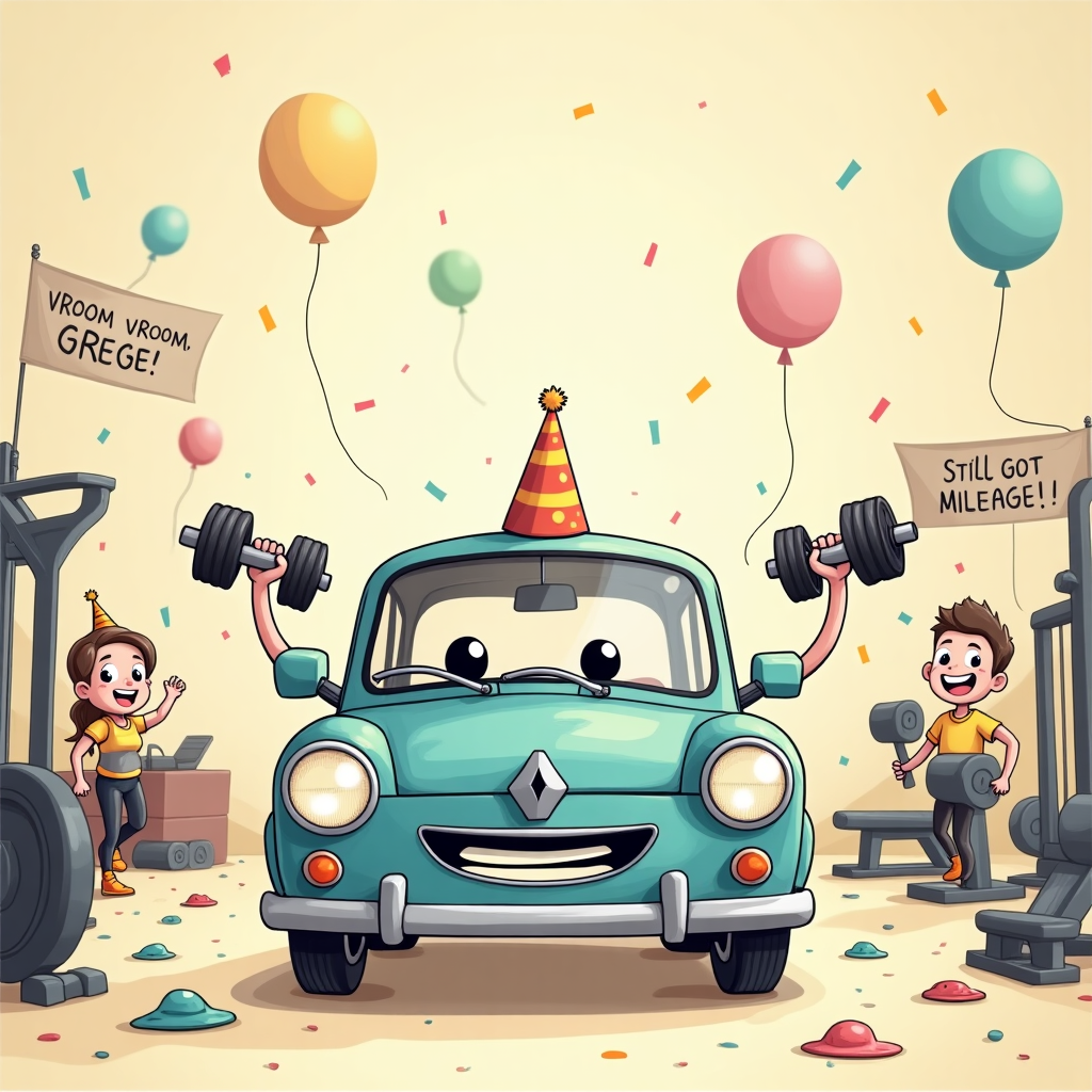 Anthropomorphic Vehicles Birthday Cards - Silly Robot Cards
