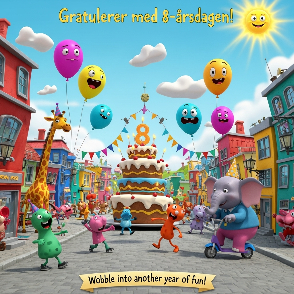 Wobbly Life Theme Birthday Cards - Silly Robot Cards