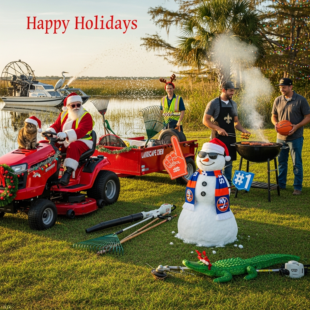 Festive Landscaping Christmas Cards - Silly Robot Cards