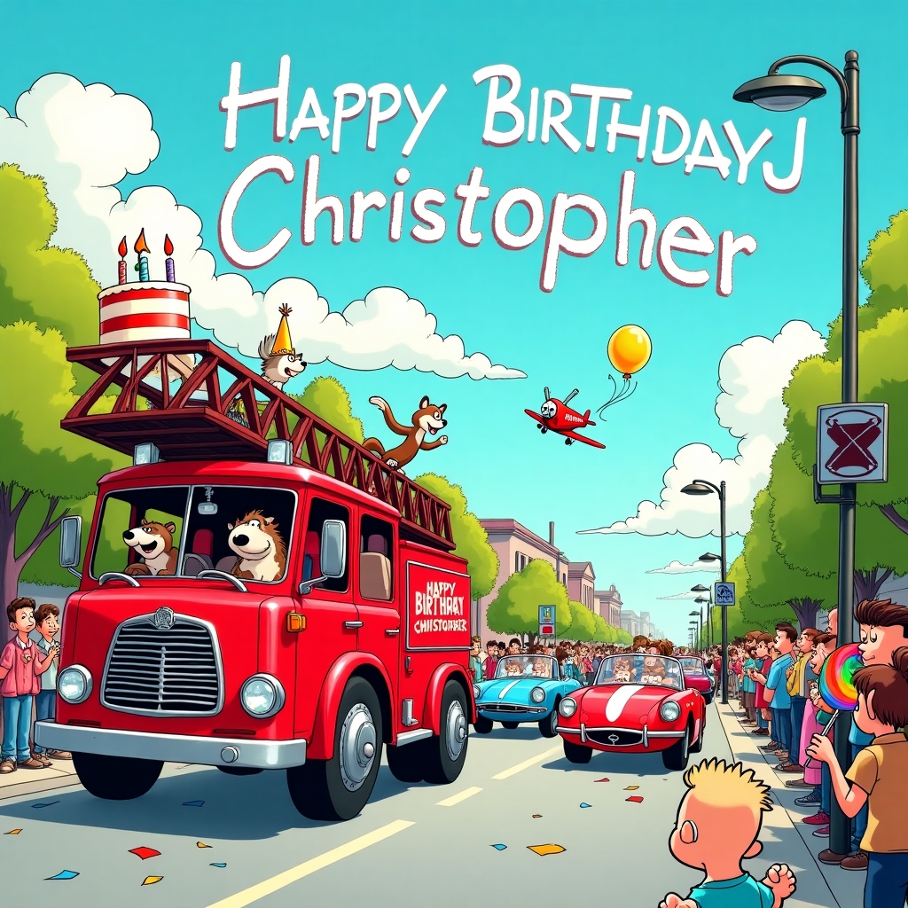 Animated Townsfolk Birthday Cards - Silly Robot Cards