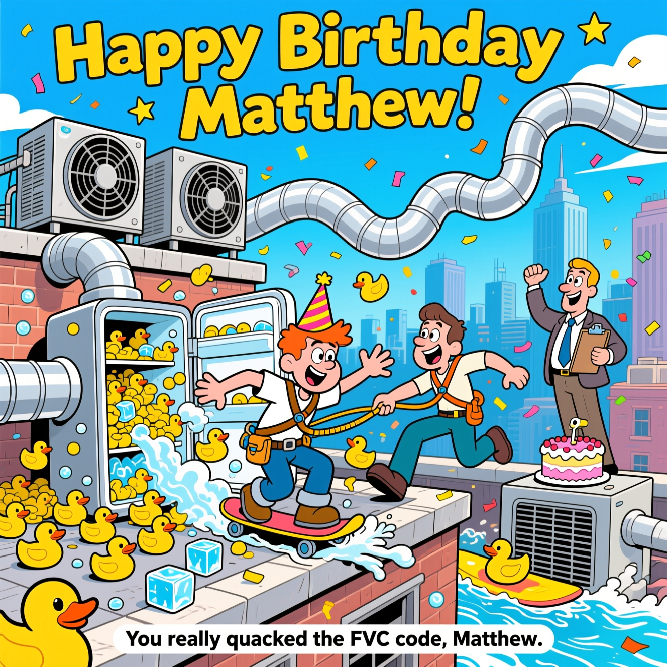 HVAC Birthday Cards - Silly Robot Cards
