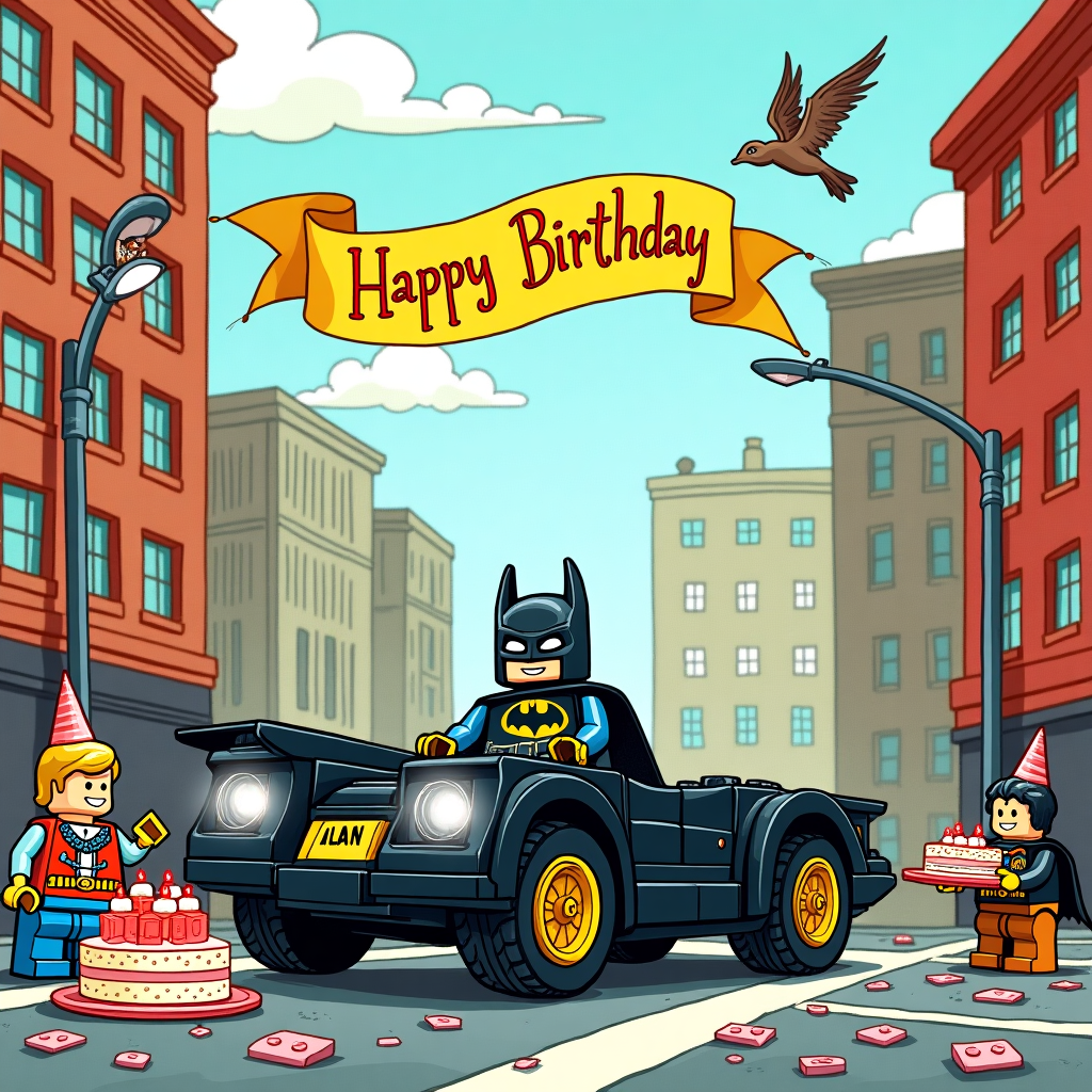 Colorful Art Birthday Cards - Silly Robot Cards