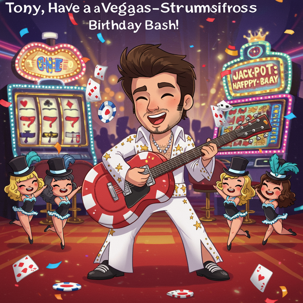 Elvis Style Birthday Cards - Silly Robot Cards