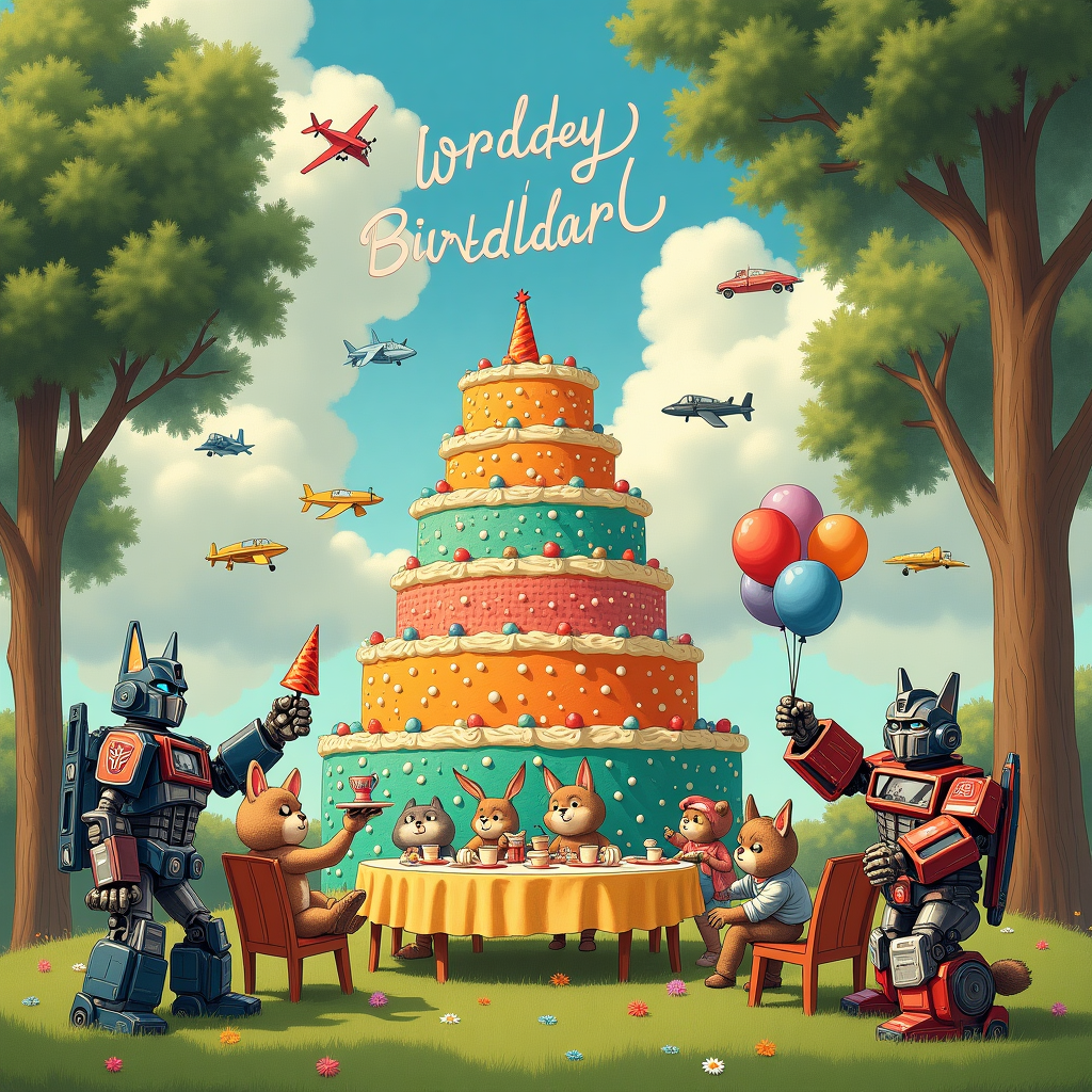 Transformers Birthday Cards - Silly Robot Cards