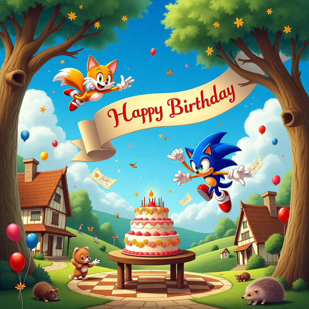 Sonic and Tails Birthday Cards - Silly Robot Cards