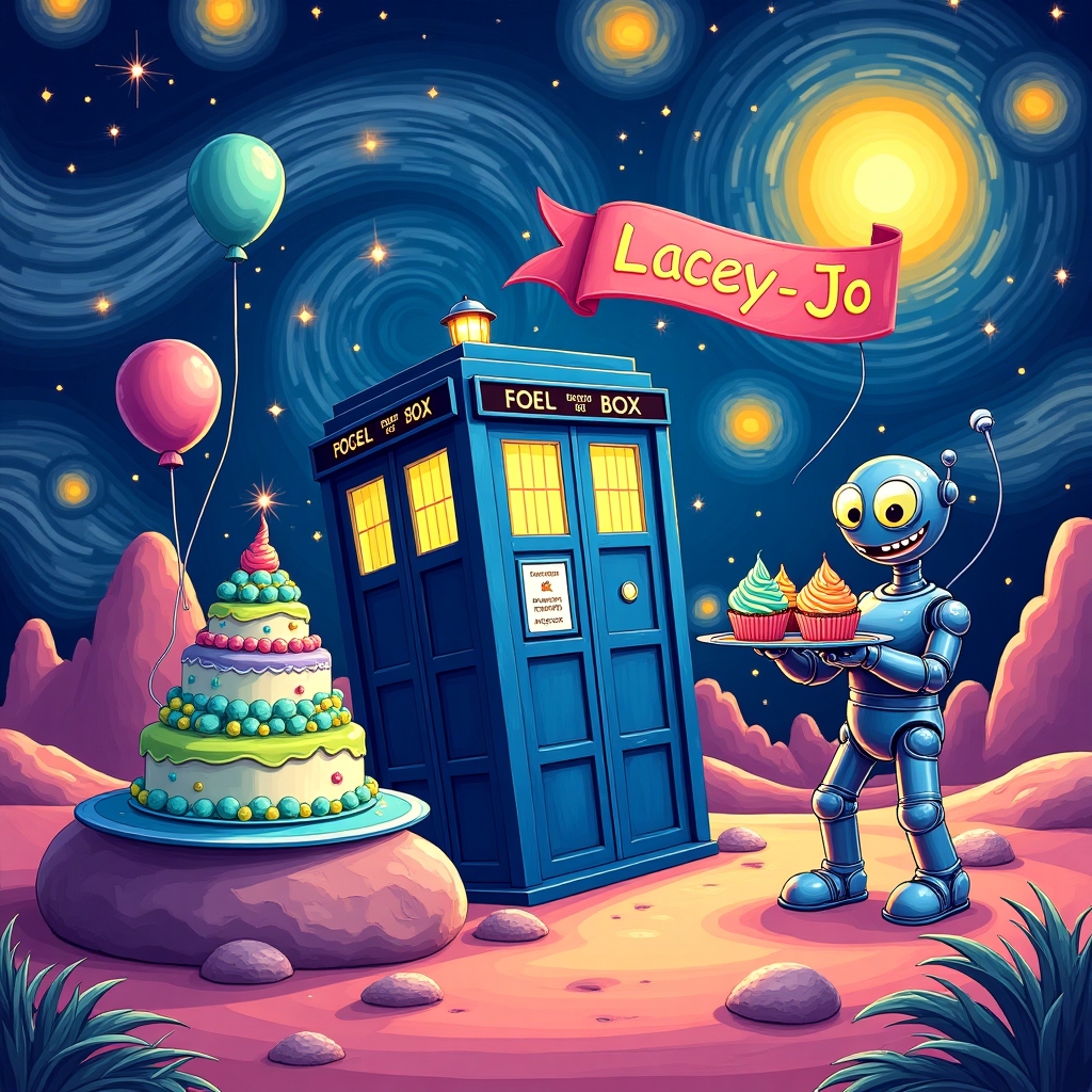 Surreal Birthday Party Birthday Cards - Silly Robot Cards