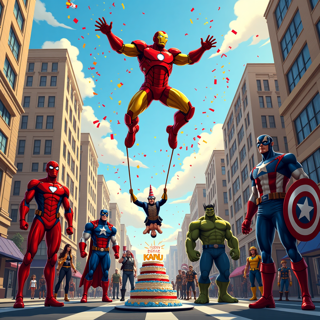 2) Birthday AI Generated Card - Iron man, thor, flash, hulk, spiderman ...