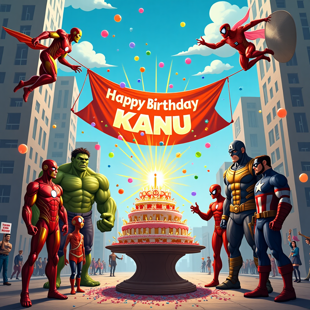 1) Birthday AI Generated Card - Iron man, thor, flash, hulk, spiderman, deadpool, black panther ...