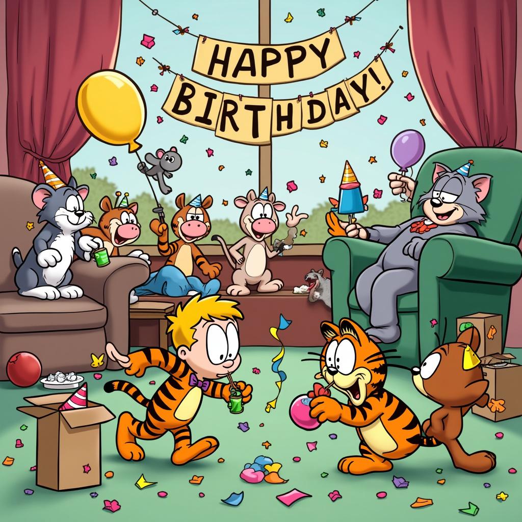 Garfield Birthday Cards - Silly Robot Cards