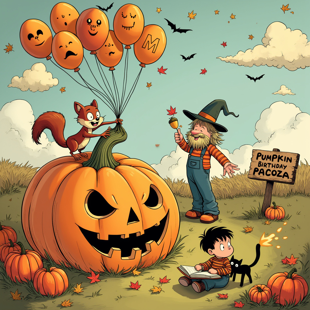 2) Birthday AI Generated Card - October themed (d5685)