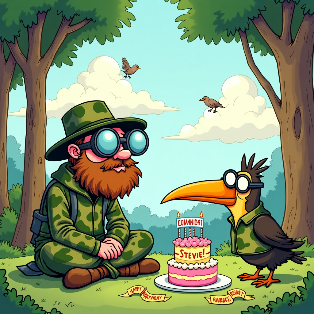 Long Beak Birthday Cards - Silly Robot Cards