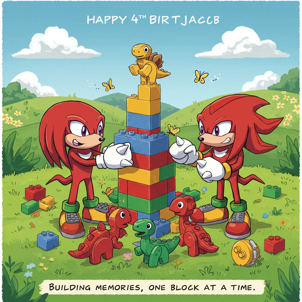 1) Birthday AI Generated Card - Knuckles, Shadow, Dinosaurs, Legos, and ...