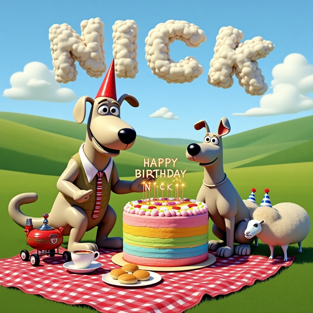 2) Birthday AI Generated Card - Gromit rolling eyes at wallace (55b36)