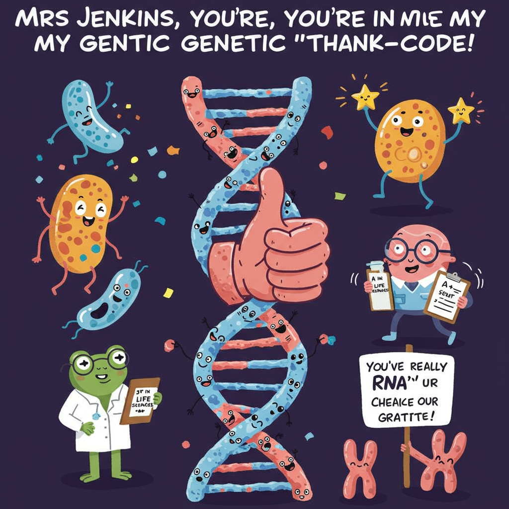 Biology Puns Thank You Cards - Silly Robot Cards