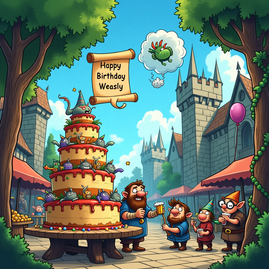 Medieval Architecture Birthday Cards - Silly Robot Cards