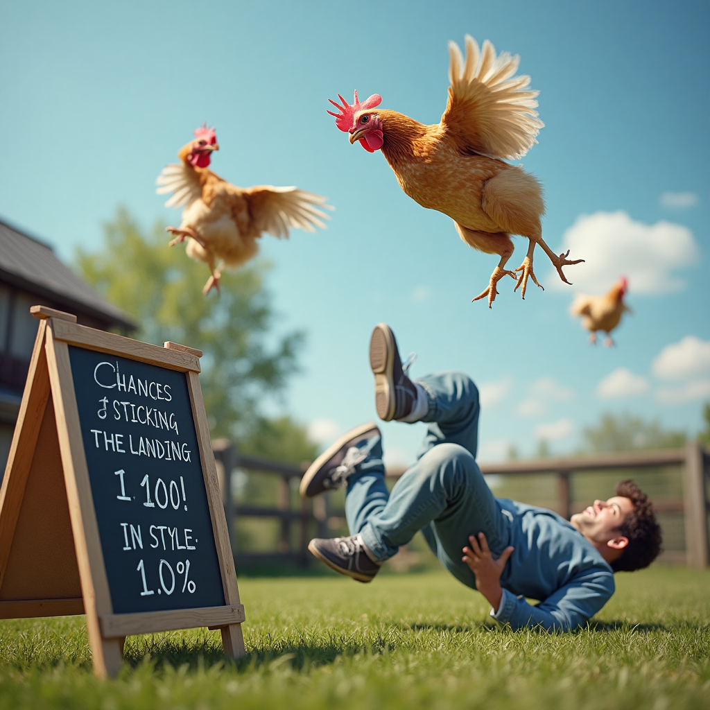 Flying Chickens Birthday Cards - Silly Robot Cards