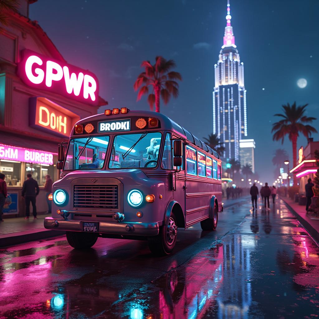 Battle Bus Birthday Cards - Silly Robot Cards